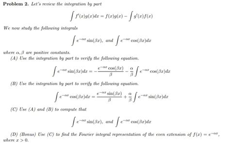 Solved Problem 2 ﻿lets Review The Integration By
