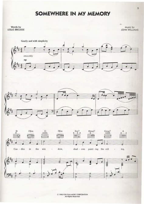 John Williams Somewhere In My Memory Один дома Home Alone Sheets