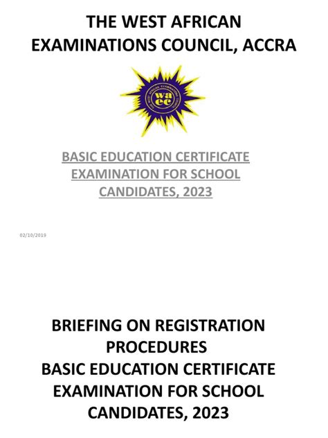 Bece 2023 Briefing On Registration Procedures For Schools Pdf