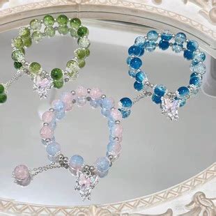 超仙蝴蝶玉碎手链女小众设计ins森系仙女甜美彩色珠手串送闺蜜 阿里巴巴