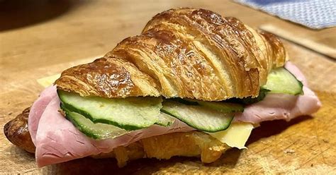 Croissant With Ham Cheese Cucumber And Tomato Album On Imgur