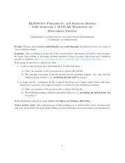 Workshop Hypothesis Testing Pdf ELEN Probability And Random Models Semester