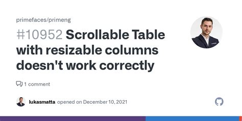 Scrollable Table With Resizable Columns Doesnt Work Correctly · Issue