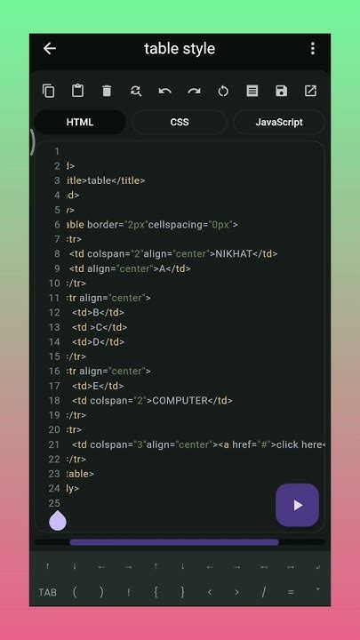 Its A Different Table Style Html Code Nc🤳🏻🖥️ Youtube