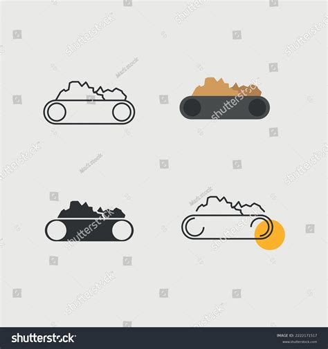 Conveyor Mining Belt Ore Transportation Vector Stock Vector Royalty