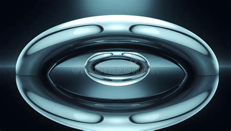 Abstract 3d Render Of A Reflective Metallic Structure With Concentric Rings And A Central Void