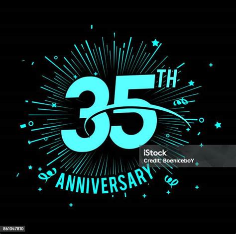 35 주년 불꽃놀이 배경입니다 어두운 디자인 개념에서 노을 축하에 대한 스톡 벡터 아트 및 기타 이미지 축하 기념일 다중