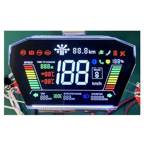 Custom Digital Va Segment Lcd Motorcycle E Bike Black Background Color Screen Speedometer Lcd