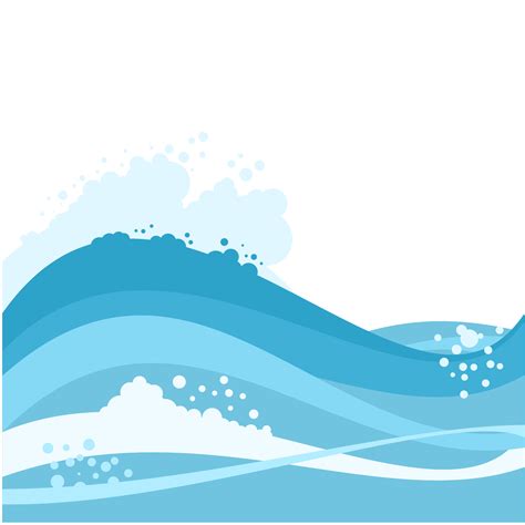 A Clipart Image Of An Ocean Wave With Various Shades Of Blue And White