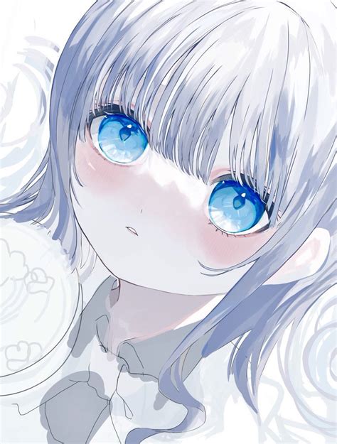 「上目遣い 」 葵傘のイラスト