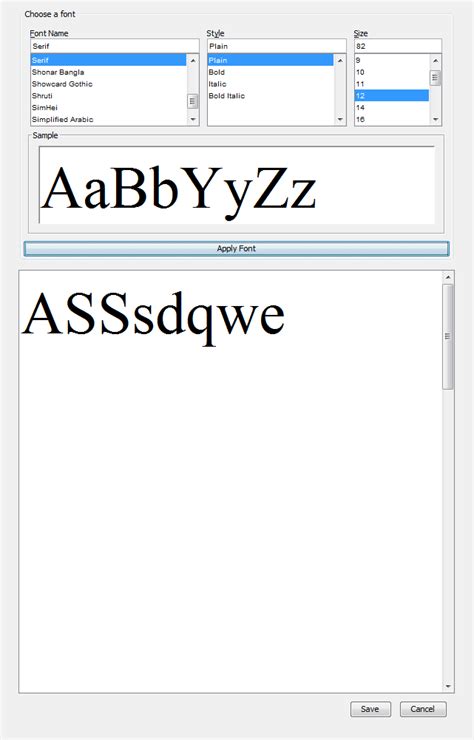 Java Jfontchooser Remove Preview Panel Or Force Maximum Size Stack