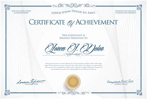 인증서 또는 졸업장 복고풍 템플릿 벡터 일러스트 레이 션 프리미엄 벡터