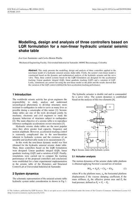 pdf modelling design and analysis of three controllers based on lqr