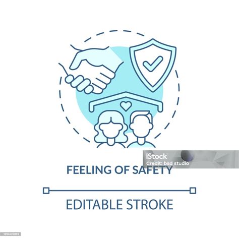 Feeling Of Safety Turquoise Concept Icon Stock Illustration Download