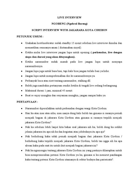 Cara Membuat Script Interview Pdf
