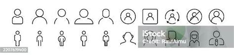 남성 및 여성 사용자 아바타 개요 간단한 선형 이미지 모음 편집 가능한 스트로크 웹 사이트 책 카드 앱에 적합 0명에 대한 스톡 벡터 아트 및 기타 이미지 Istock