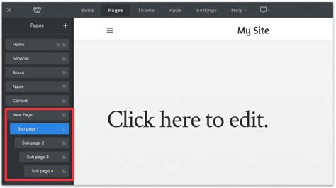How To Create A Sub Page In Weebly
