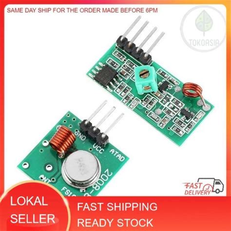 Jual Ready Stock 433mhz Rf Decoder Transmitter With Receiver Module Kit For Arm Mcu Wireless