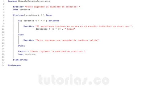 Ciclo Mientras PSeint Horas De Estudio De Un Estudiante Tutorias Co