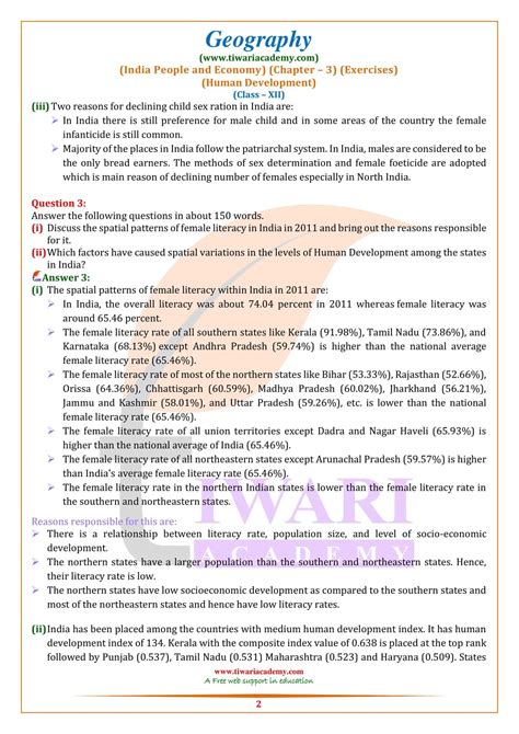 Ncert Solutions For Class 12 Geography Chapter 3 In Hindi And English