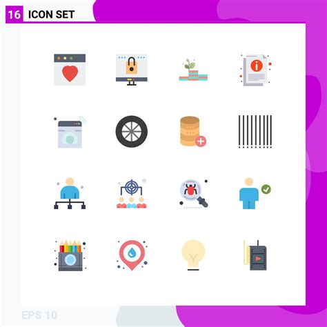 Pictogram Set Of Simple Flat Colors Of Iot Document Grow Sheet Info Editable Pack Of Creative