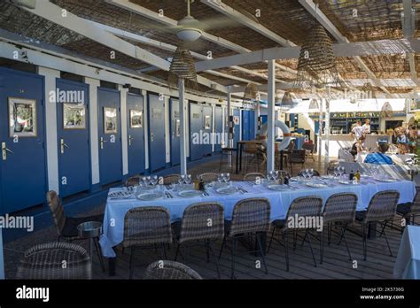 France Alpes Maritimes Saint Jean Cap Ferrat La Paloma Beach Paloma Beach Restaurant Stock