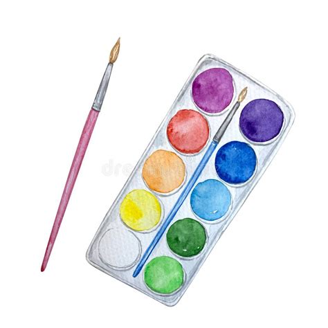 Ilustração Da Tinta E Pincel De Aquarelas Ilustração Stock Ilustração