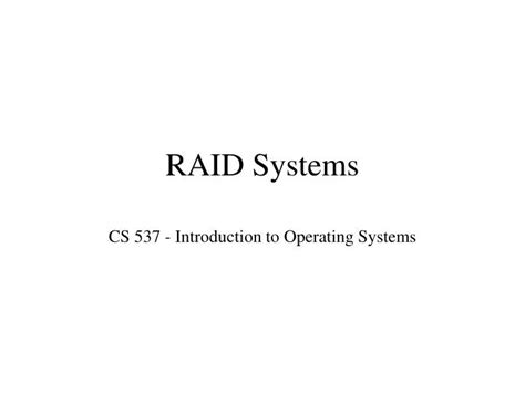 PPT RAID Systems PowerPoint Presentation Free Download ID