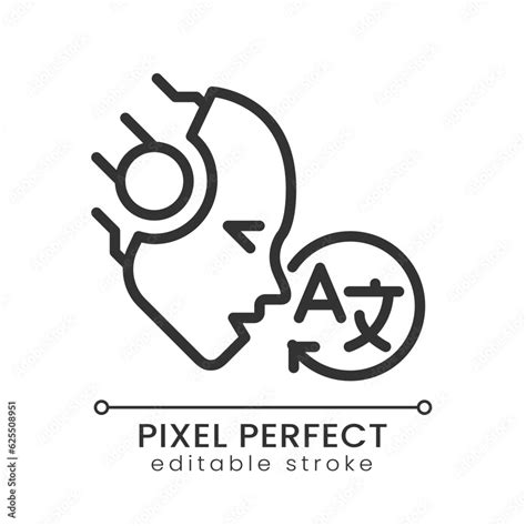Ai Translates Pixel Perfect Linear Icon Read Signs In Foreign Language Speech Recognition
