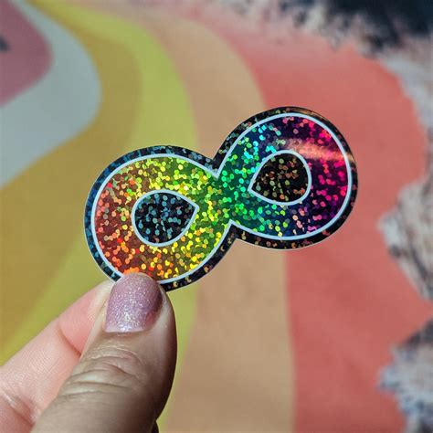 Glitter Rainbow Infinity Symbol Sticker Neurodiversity Etsy