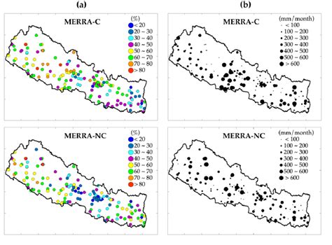 spatial distribution of a correlation coefficient r and b rmse