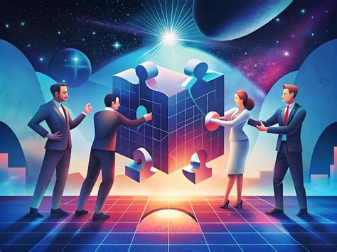 Teamwork Problem Solving Concept Puzzle Piece Idea Solution Illustration Premium Ai Generated