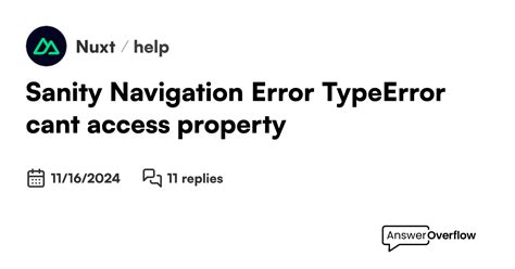 Sanity Navigation Error Typeerror Can T Access Property Nuxt