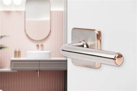 철물로 빈체로 실버 로즈골드라인 심플 포인트 핀타입 방문손잡이 위시버킷