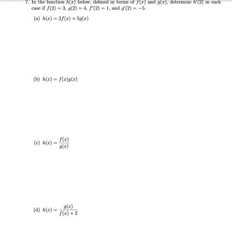 Solved 7 In The Function Hx Below Defined In Terms Of