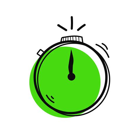 Hand Drawn Stopwatch Timer Symbol Fast Time Logo Concept Stopwatch Quick Delivery Speed