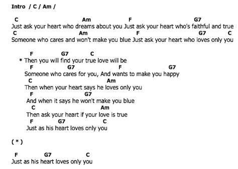 Just Ask Your Heart คอร์ด Frankie Avalon Chordsmelody
