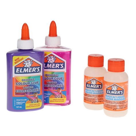 Elmers Colour Slime Kit 4 Pieces Abc School Supplies