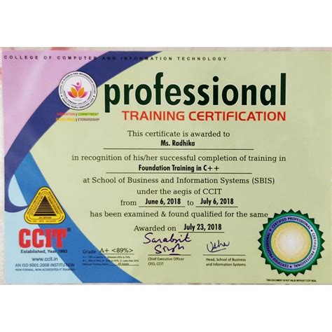 Radhika On Linkedin Foundation Training In C From Ccit Ludhiana