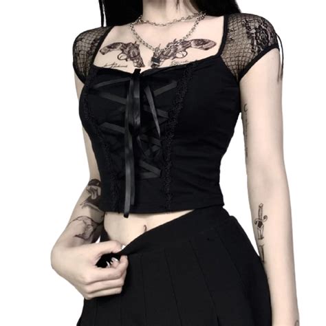 SEKSOWNA BLUZKA TOP GOTH SIATECZKA DAMSKA Oficjalne Archiwum Allegro