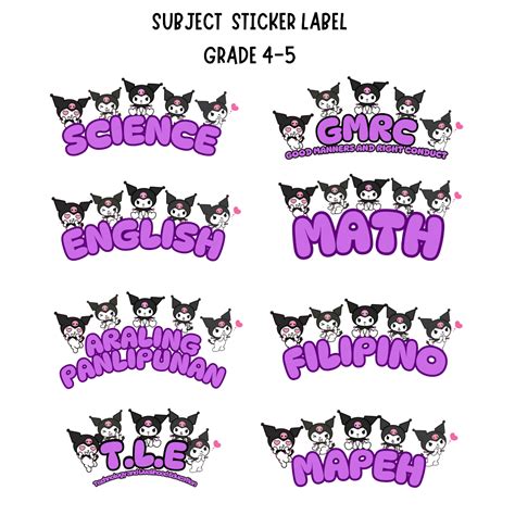 Subject Sticker Label Grade 4 Shopee Philippines