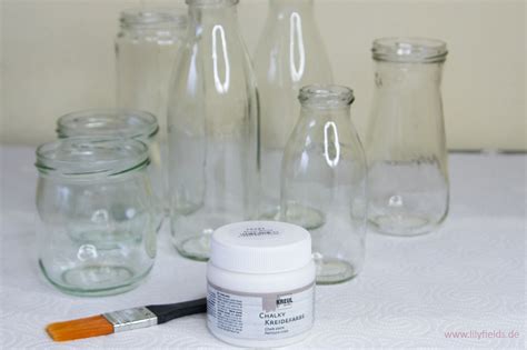 DIY Shabby Chic Vasen mit Kreidefarbe für unter Euro Lilyfields