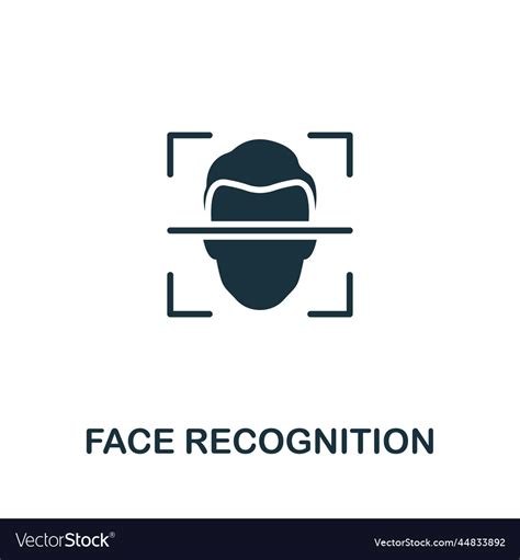 Face Recognition Icon Monochrome Simple Smart Vector Image