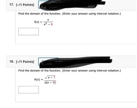 solved 17 [ 1 points] find the domain of the function