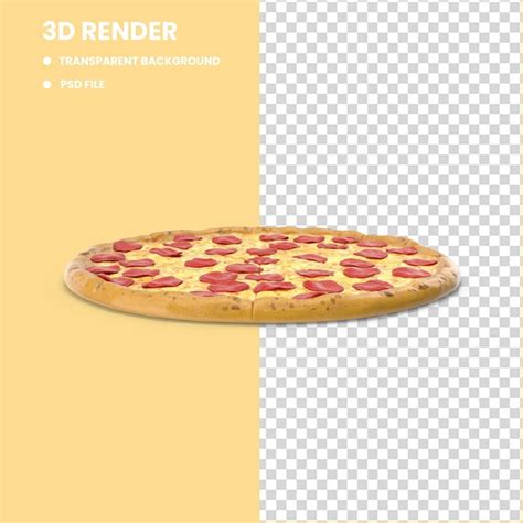 Premium Psd Pepperoni Pizza 3d Render Image Png Format