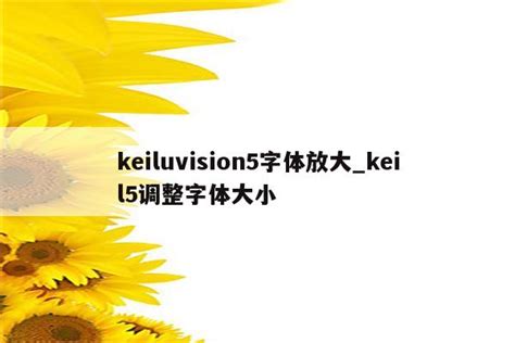 Keiluvision5字体放大keil5调整字体大小keil345软件