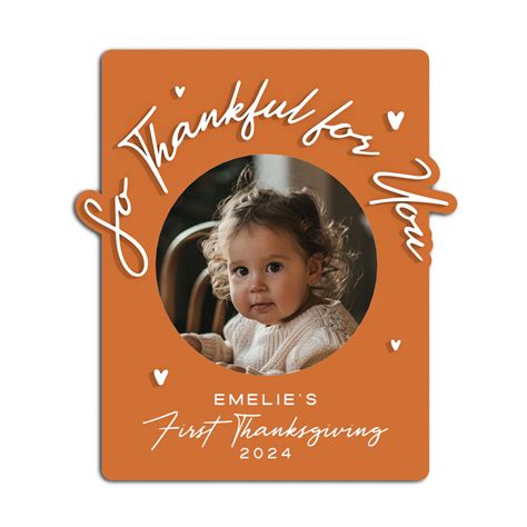 Personalized So Thankful For You Thanksgiving Fridge Photo Magnet Fram