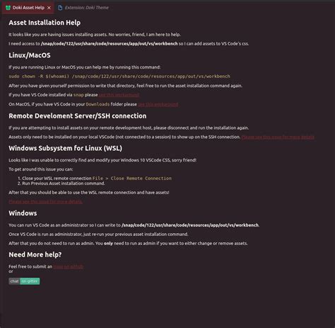 Unable To Install Assets · Issue 211 · Doki Themedoki Theme Vscode