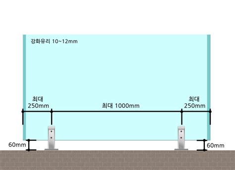 강화유리 난간 부속 강화유리 난간대