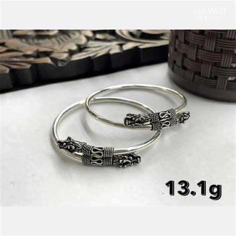 กำไลข้อมือเงินแท้หัวมังกร Sirawit Jewelry ศิรวิทย์ จิวเวลรี่